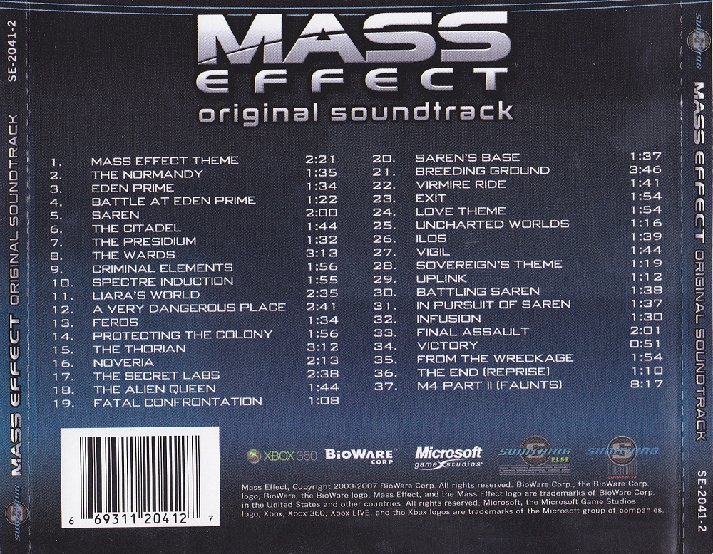 Mass Effect Original Soundtrack музыка из игры